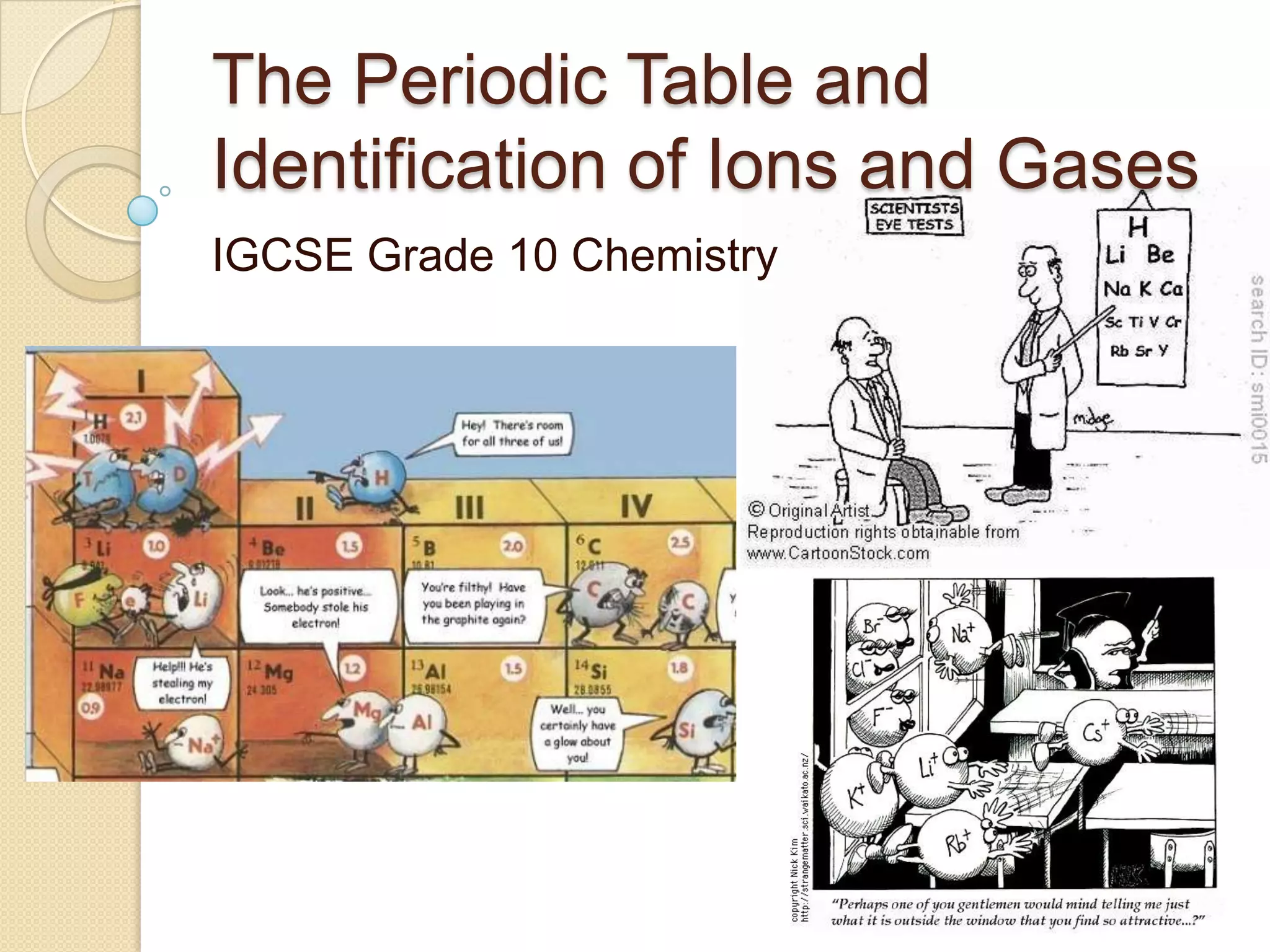 The periodic table and identification of ions | PPTX