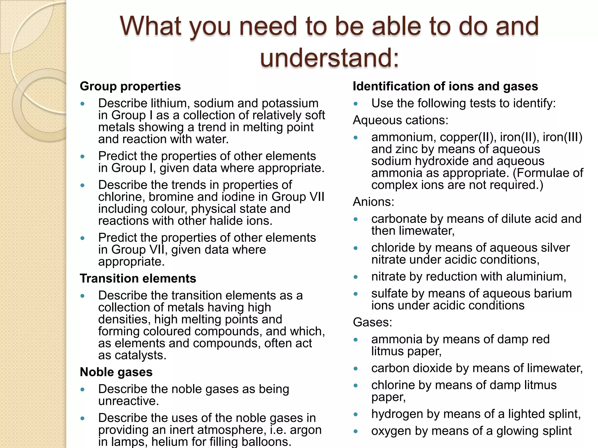 The periodic table and identification of ions | PPTX