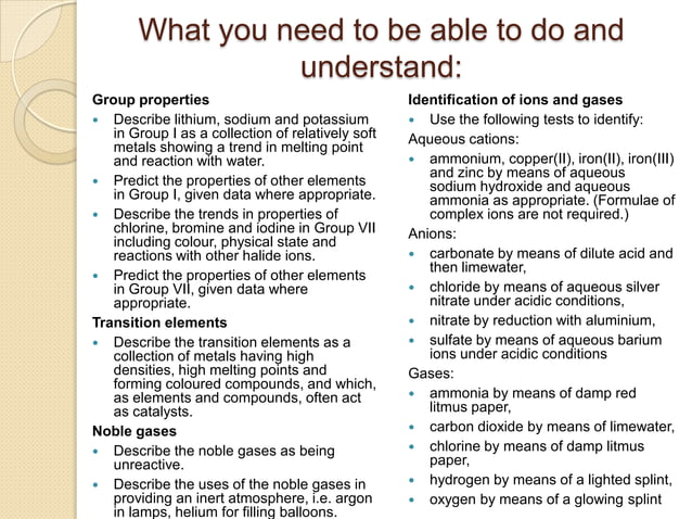 The periodic table and identification of ions | PPTX