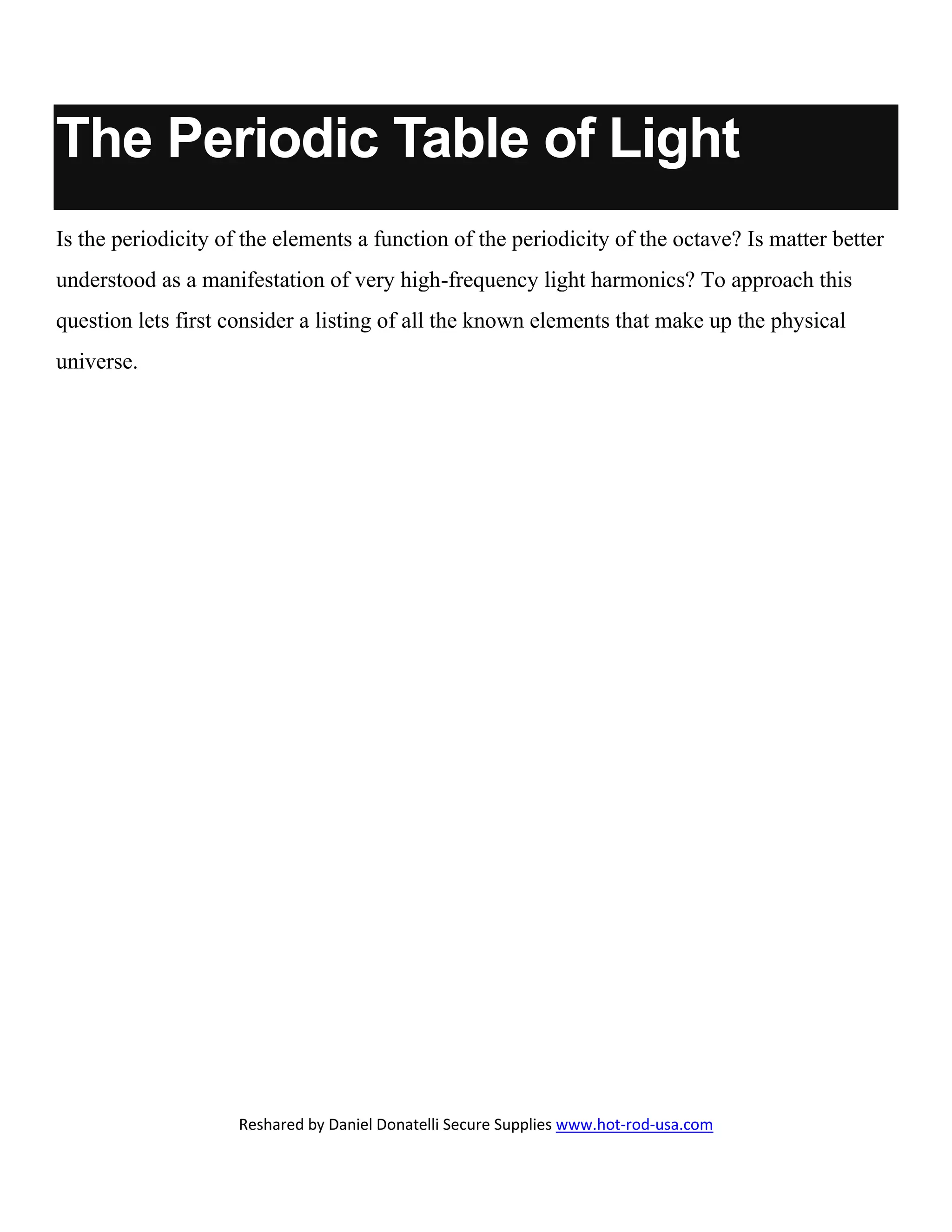 The periodic table of light | PDF | Chemistry | Science