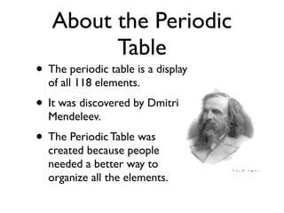 The periodic table project | PPT
