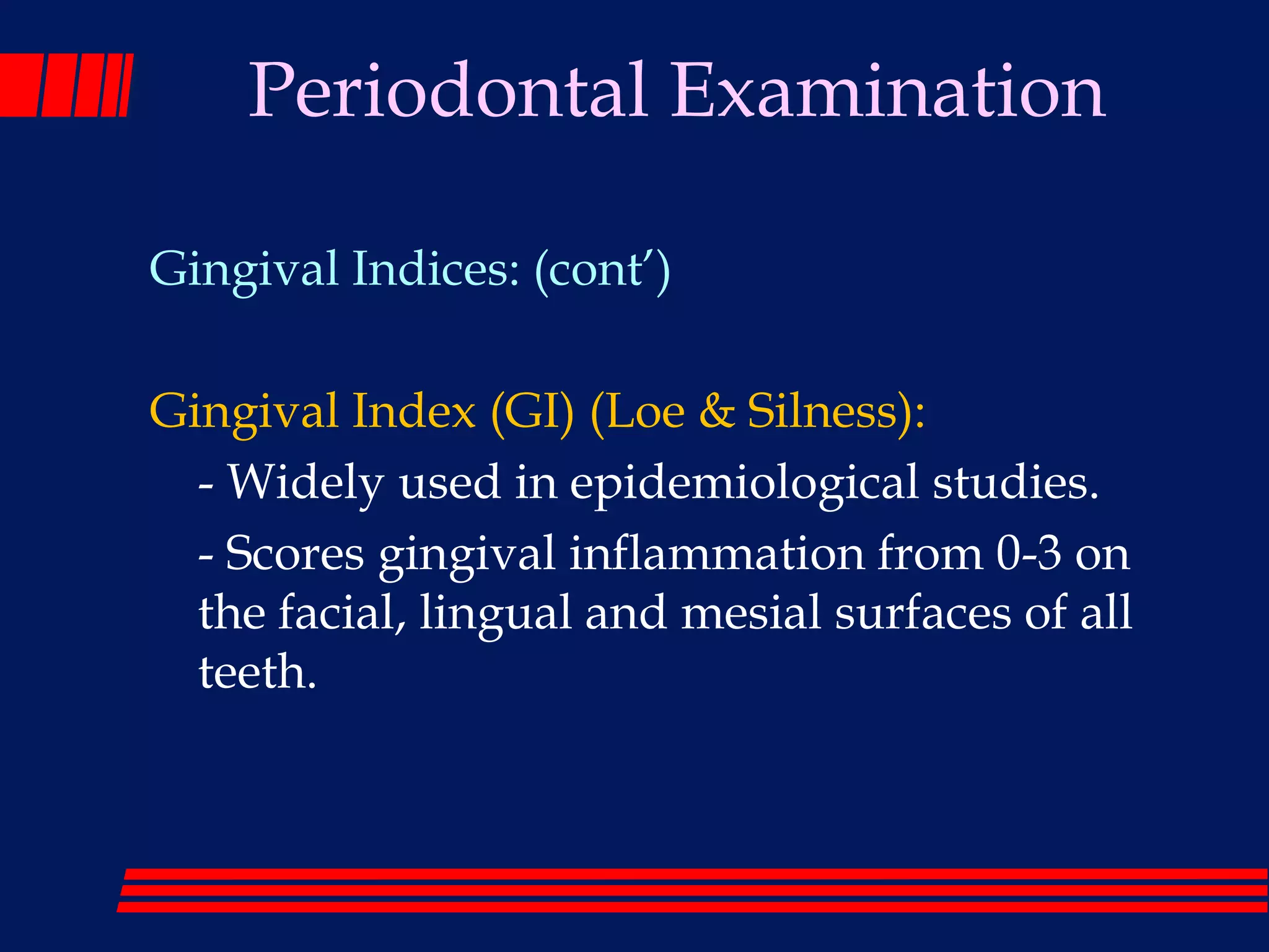 The periodontal examination_and_diagnosis_lec 1 | PDF