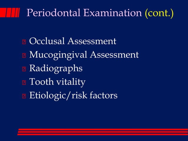 The periodontal examination_and_diagnosis_lec 1 | PDF