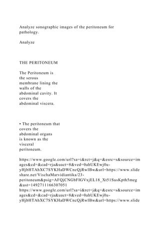 The Peritoneal CavityPart I Abdominal SonographyAbd.docx
