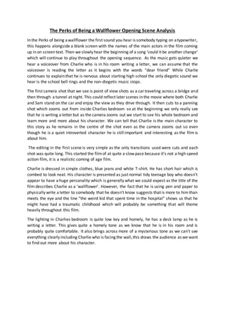 The perks of being a wallflower | DOCX | Movies | Entertainment