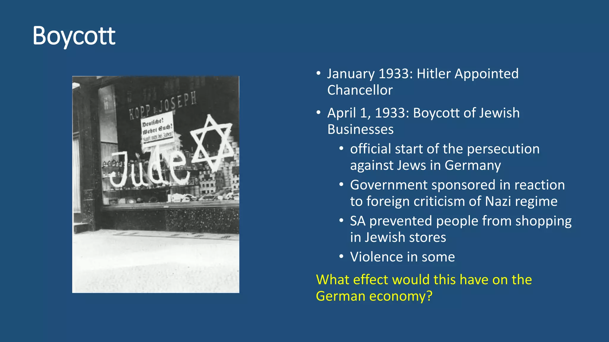 The Persecution Begins - 1933 Presentation - for canvas | PPT