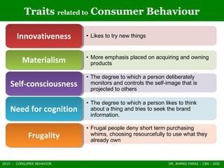 The personality & Consumer behavior | PPT