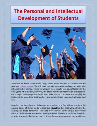 The Personal and Intellectual Development of Students | PDF