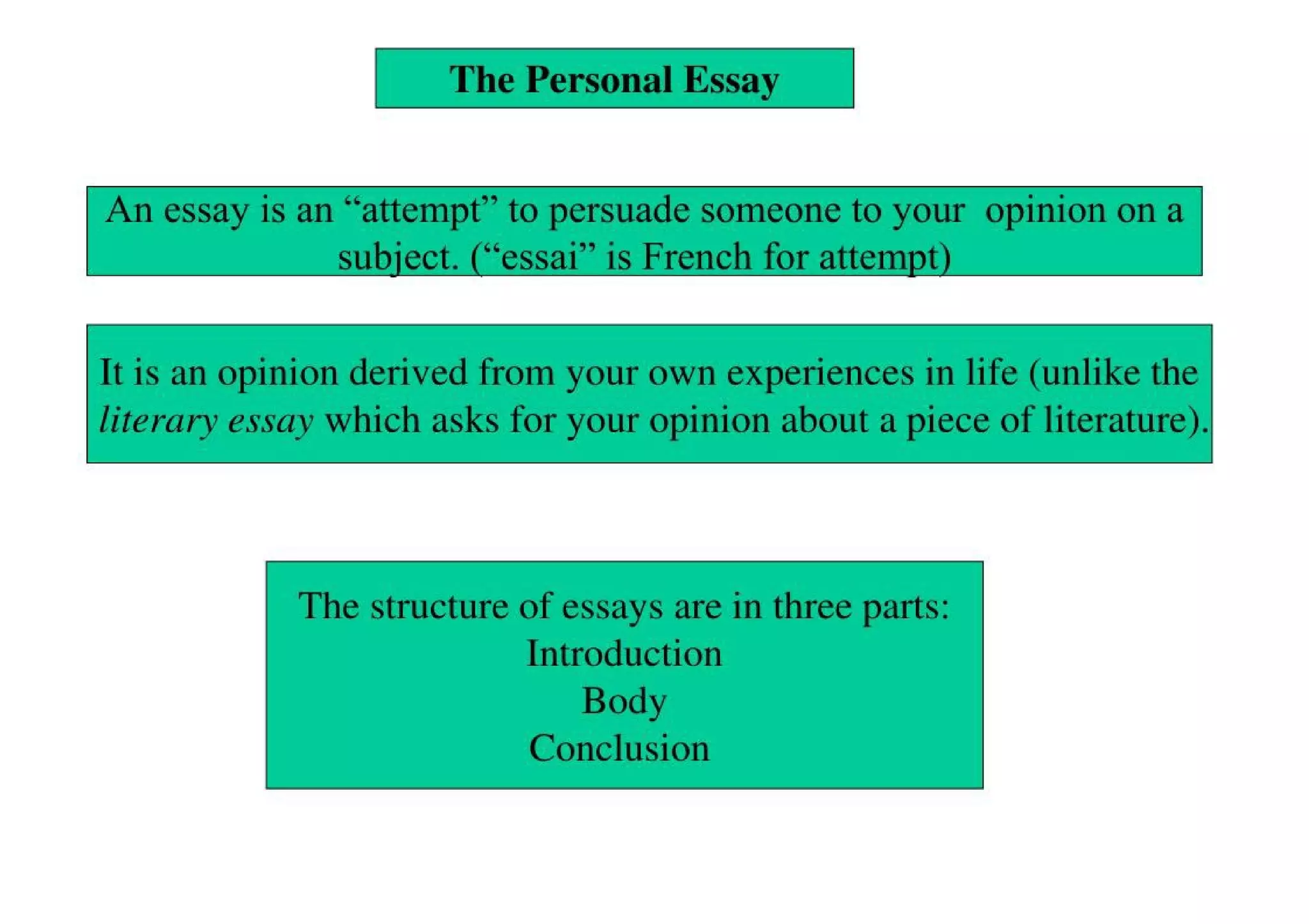 The Personal Essay | PPT