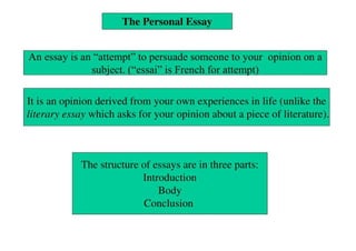The Personal Essay | PPT | Free Download