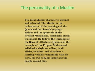 The personality of a muslim | PPTX