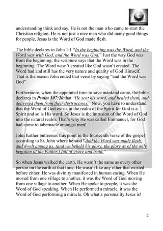 The Personality of Jesus | DOCX | Christianity | Religion & Spirituality