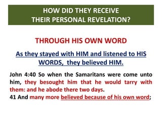 The personal revelation of Jesus Christ | PPTX