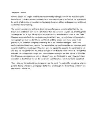 The person i admire | DOCX
