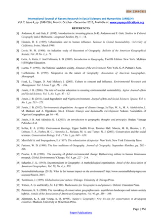 The Perspective and Association of Geography with Environment and ...