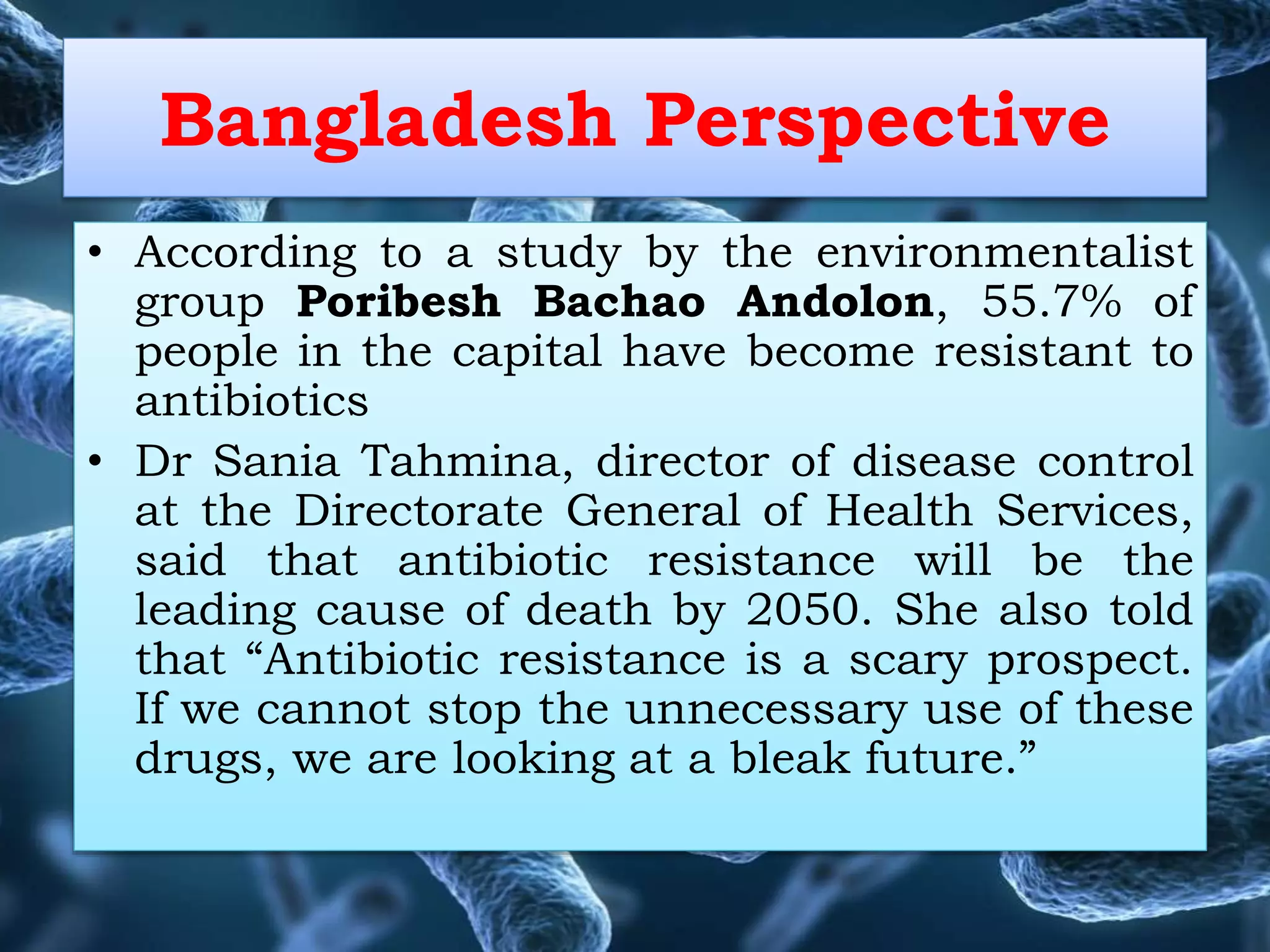 The perspective of antibiotic resistance | PPTX