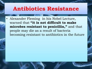The perspective of antibiotic resistance | PPTX