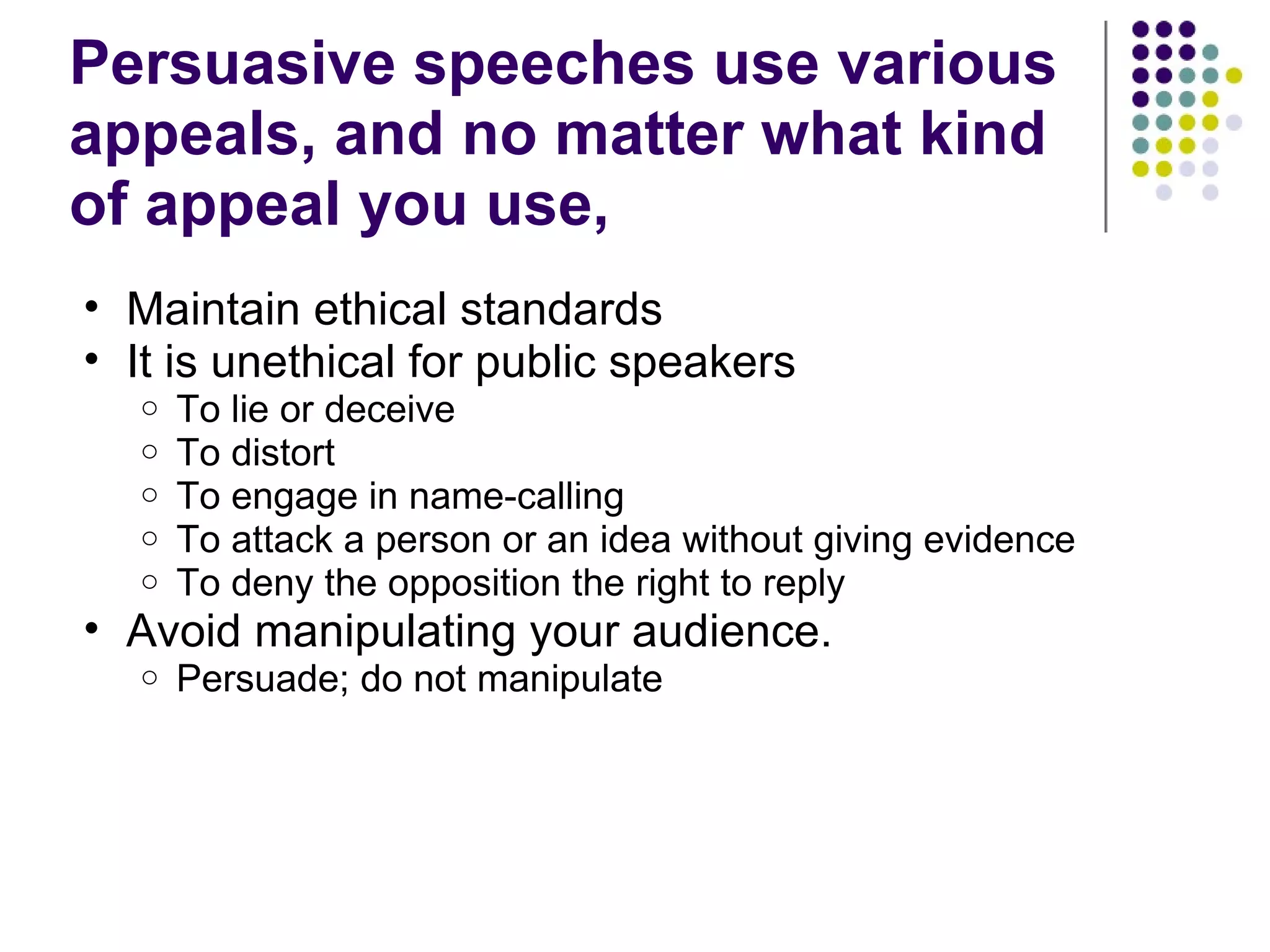 The persuasive speech | PPT