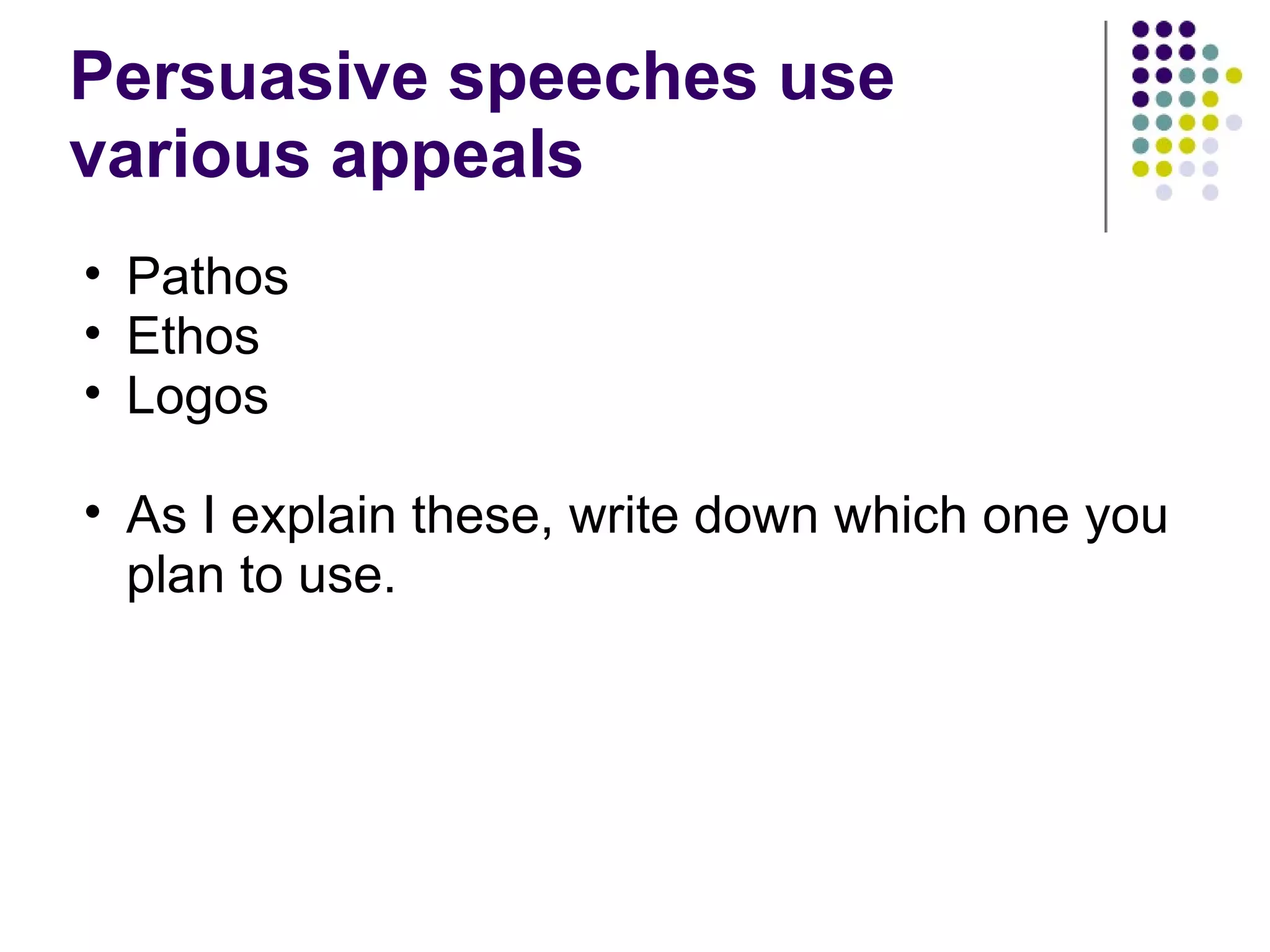 The persuasive speech | PPT