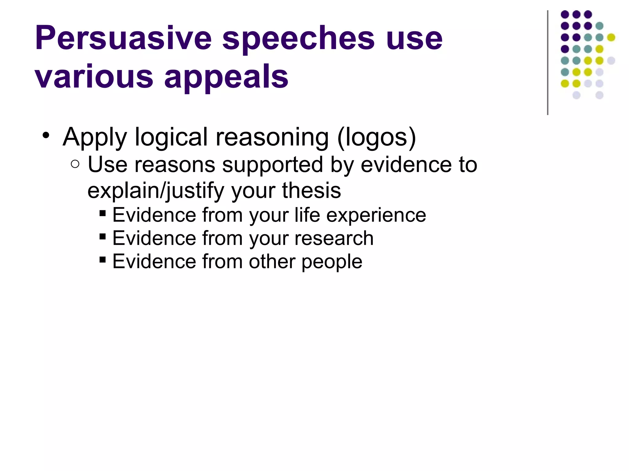 The persuasive speech | PPT