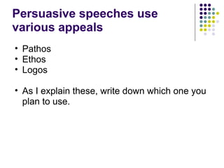 The persuasive speech | PPT