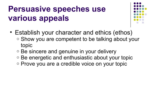 The persuasive speech | PPT