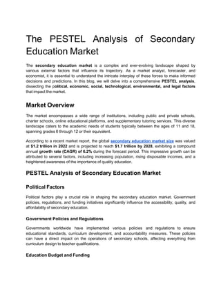 The PESTEL Analysis of Secondary Education Market.pptx
