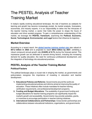 The PESTEL Analysis of Teacher Training Market.pptx