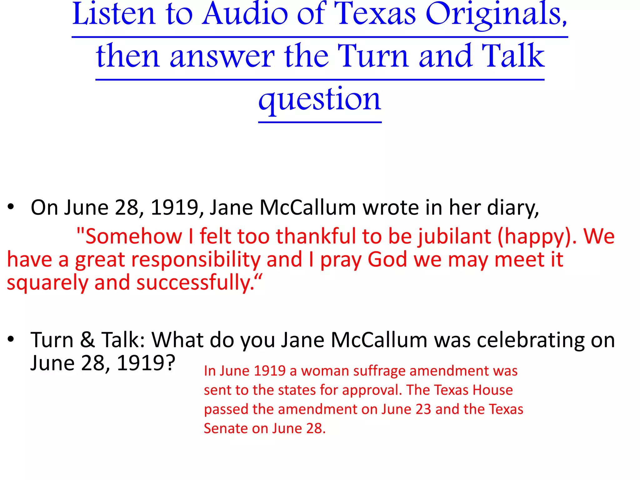 The petticoat lobby and jane mc callum | PPTX