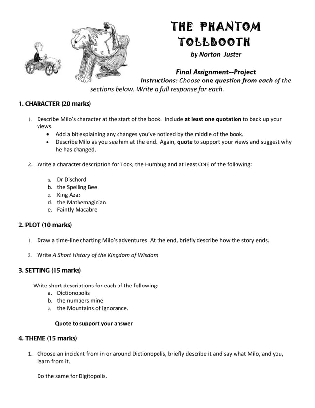 Phantom Tollbooth final assignment | DOC | Fiction | Books and Literature
