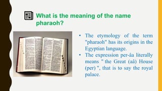 The pharaoh in history in the islam .... | PPT