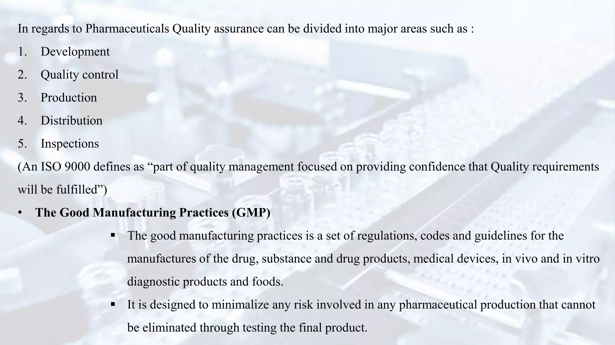 The pharmaceutical manufacturing principles - Quality Control | PPTX
