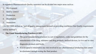The pharmaceutical manufacturing principles - Quality Control | PPTX