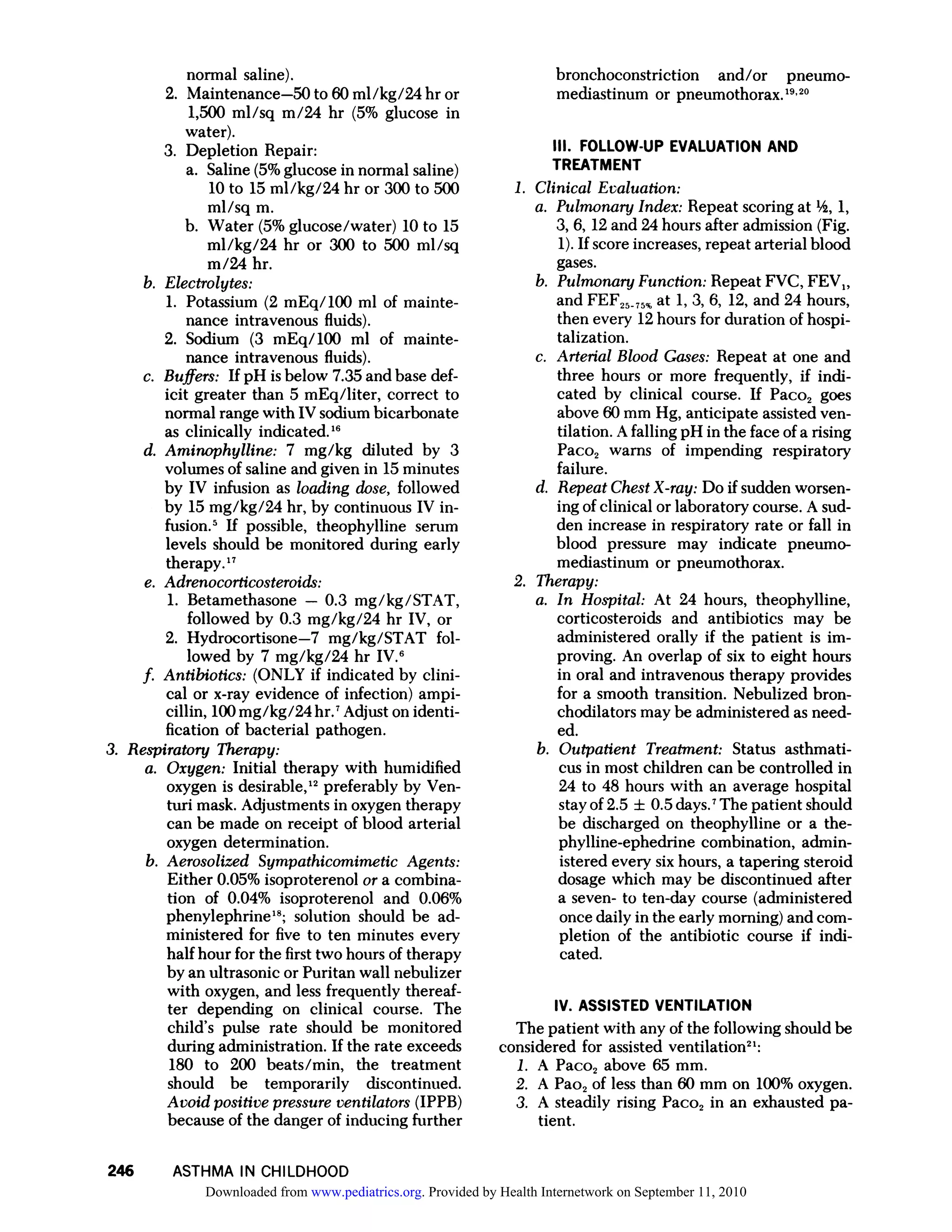The pharmacologic management of status asthmaticus in children b y p | PDF