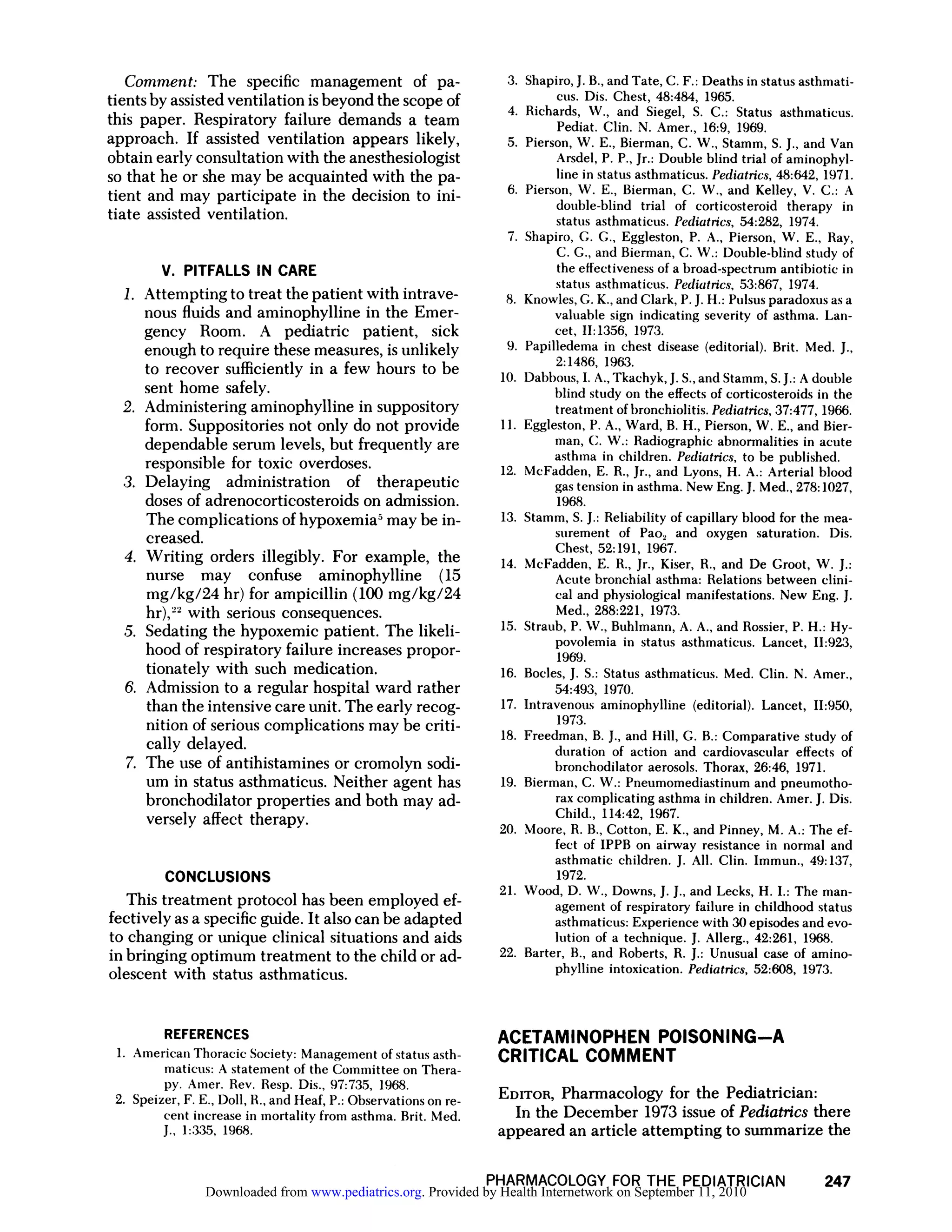 The pharmacologic management of status asthmaticus in children b y p | PDF
