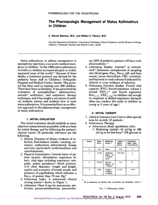 The pharmacologic management of status asthmaticus in children b y p | PDF