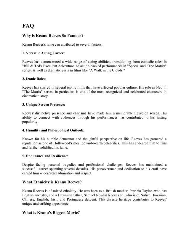 The Phenomenon of 90’s Keanu Reeves: A Journey Through His Iconic Decade | PDF