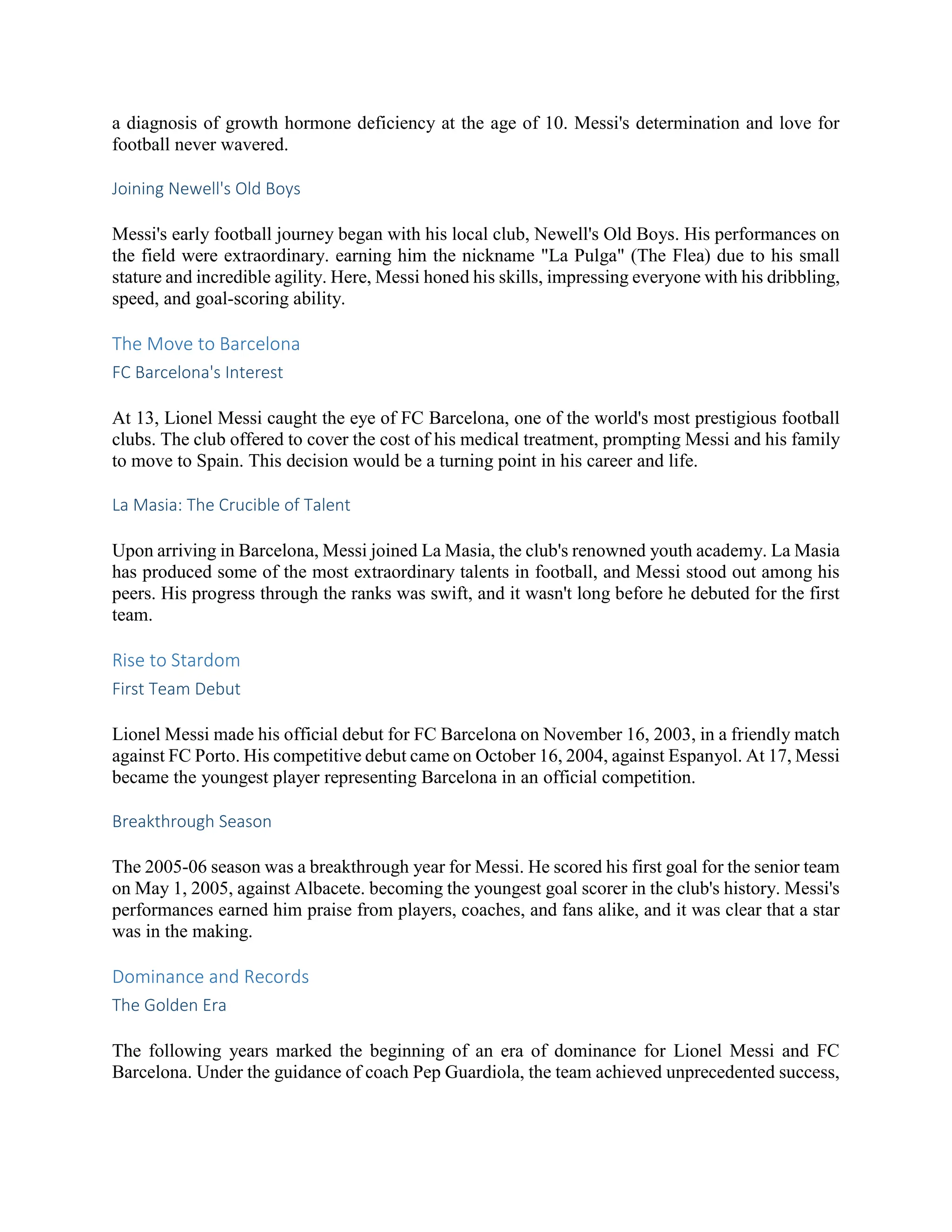 The Phenomenon of Lionel Messi: An In-Depth Exploration | DOCX