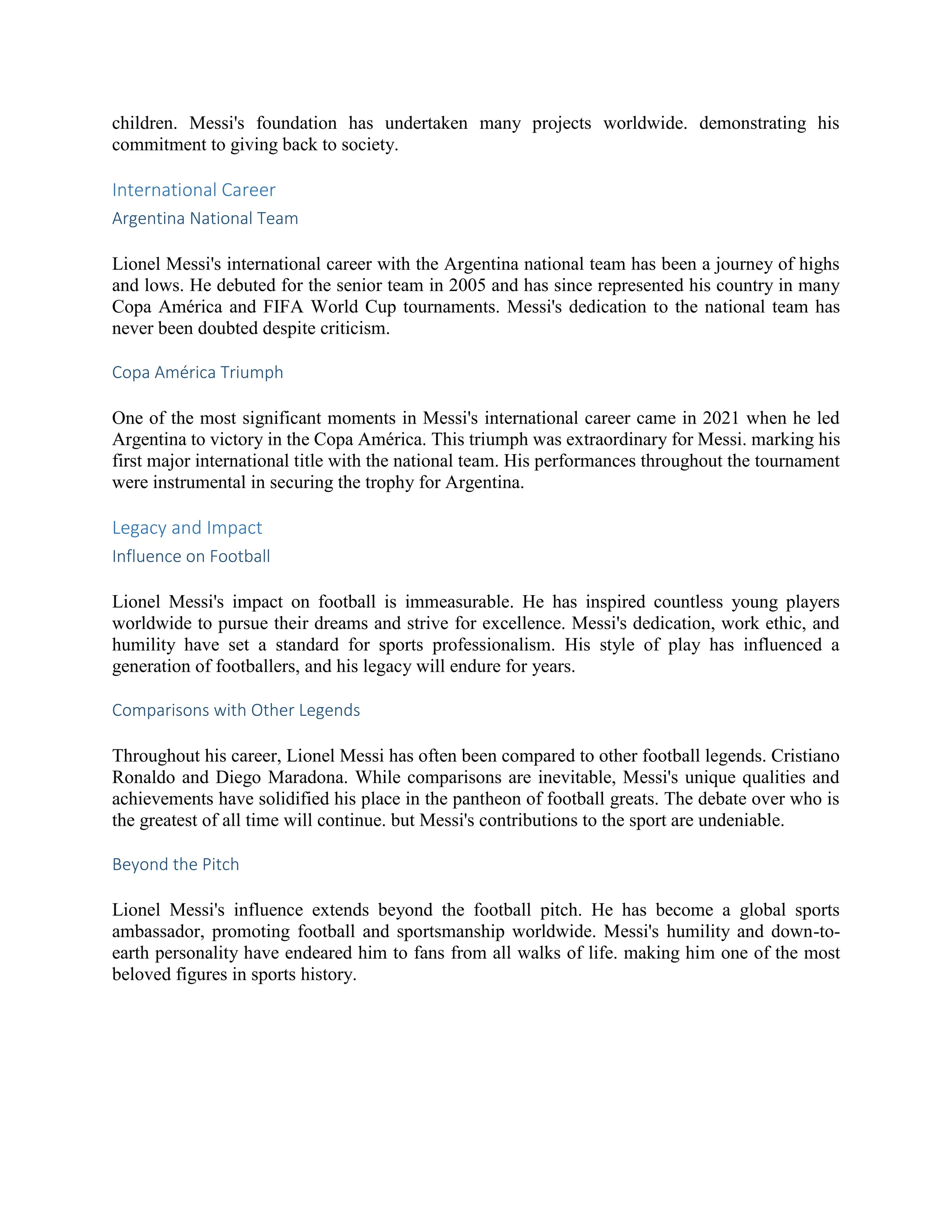 The Phenomenon of Lionel Messi: An In-Depth Exploration | DOCX