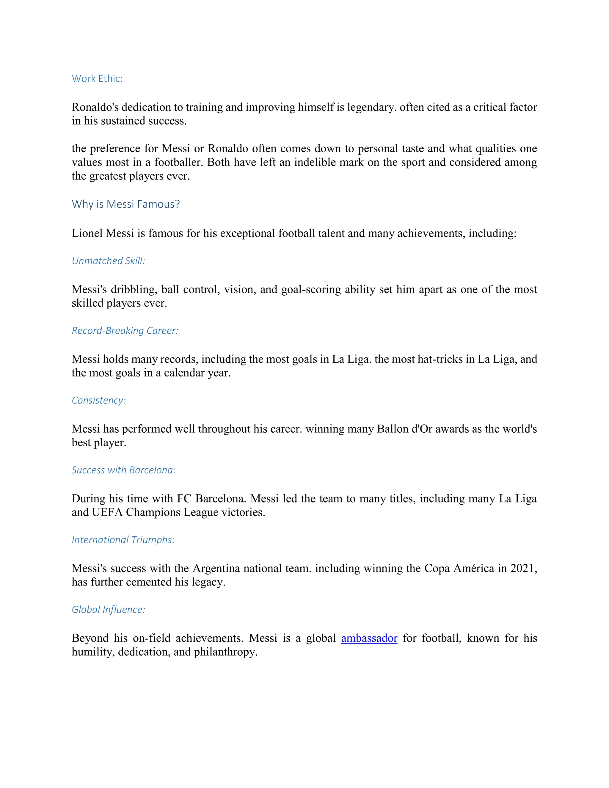 The Phenomenon of Lionel Messi: An In-Depth Exploration | DOCX