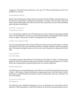 The Phenomenon of Lionel Messi: An In-Depth Exploration | DOCX