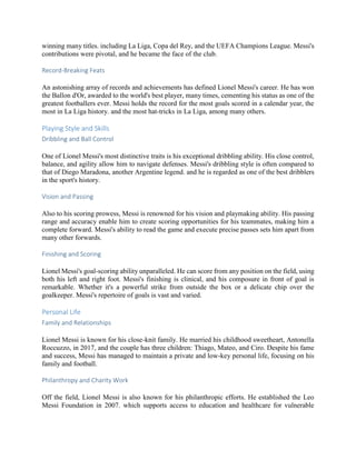 The Phenomenon of Lionel Messi: An In-Depth Exploration | PDF