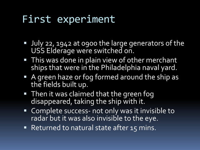 The Philadelphia Experiment | PPTX