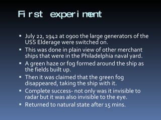 The Philadelphia Experiment | PPT