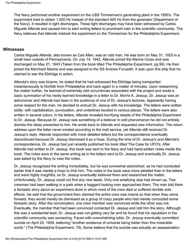 The Philadelphia Experiment | PDF