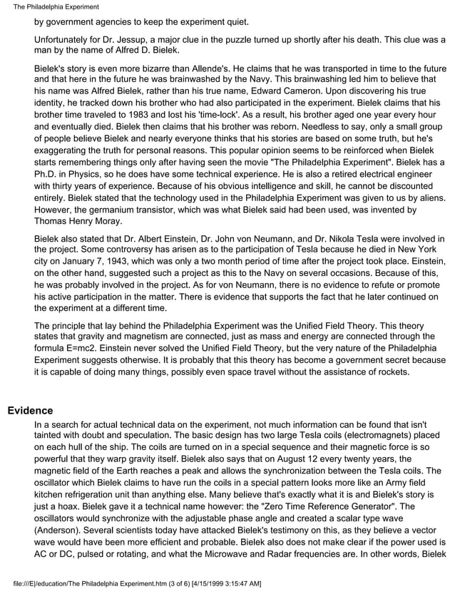The Philadelphia Experiment | PDF