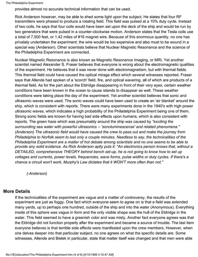 The Philadelphia Experiment | PDF