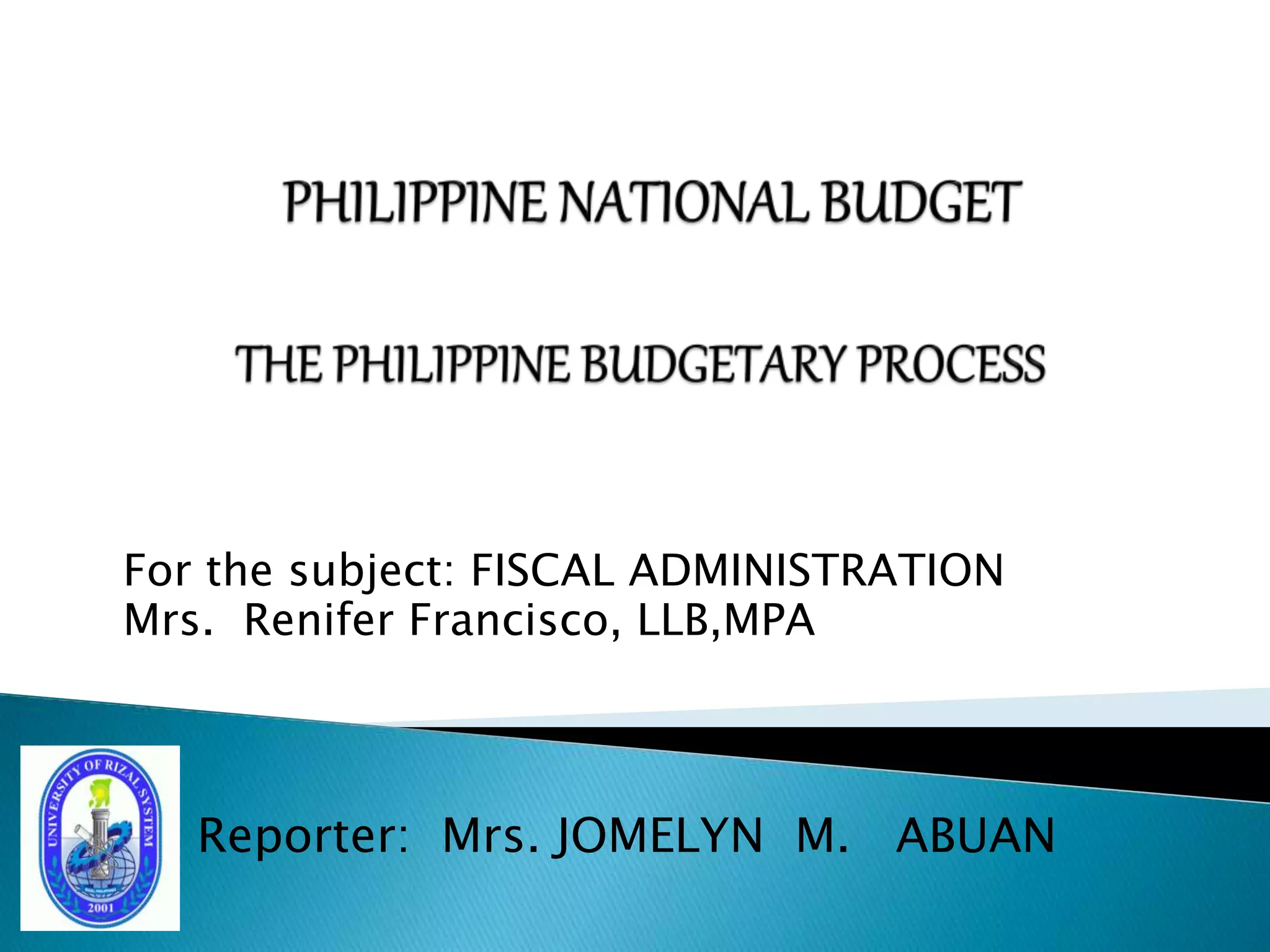 The philippine budgetary process | PPTX
