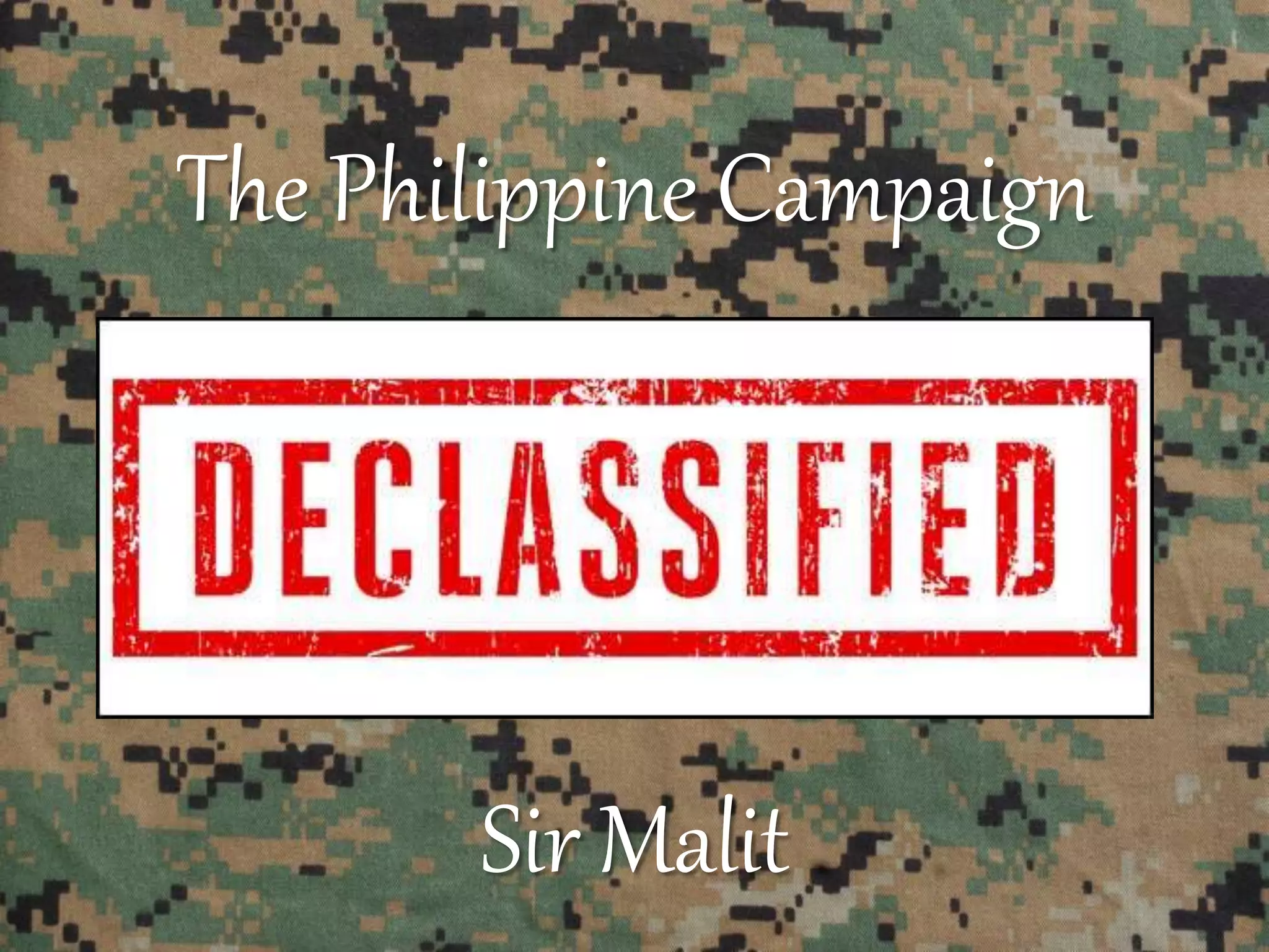 The philippine campaign | PPT