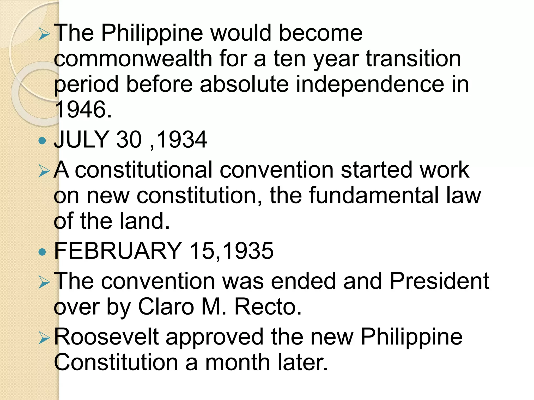 The Philippine Commonwealth | PPTX